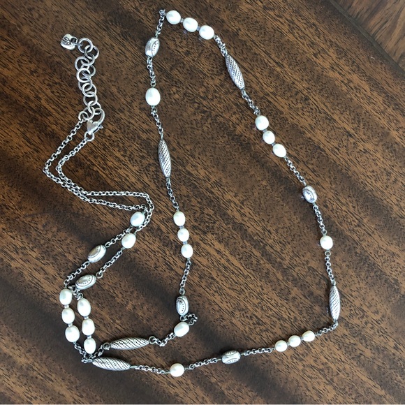 Brighton | Jewelry | Vintage Brighton Long Freshwater Pearl And Silver ...